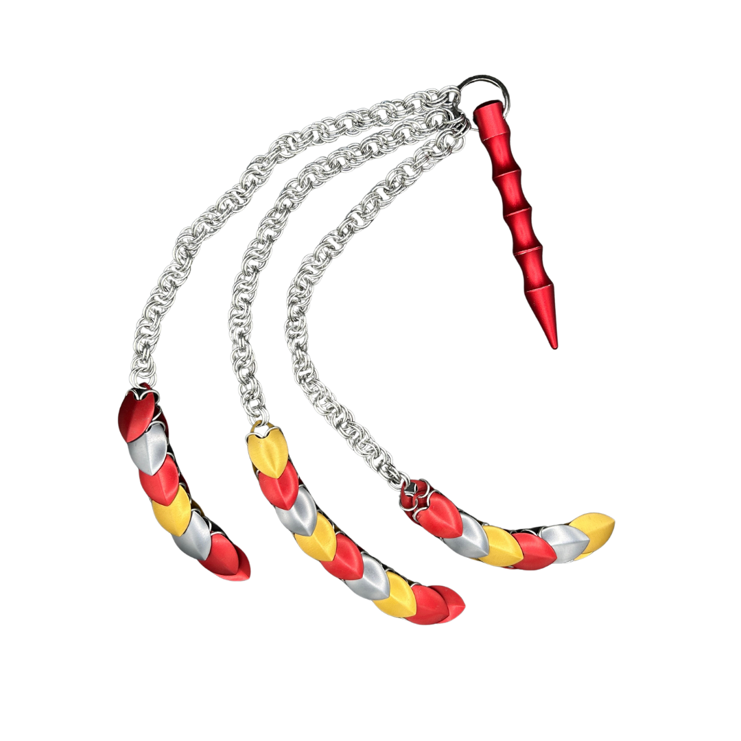 ElectroScale Flogger (Red, Gold & Silver Edition) – The Dungeon Store