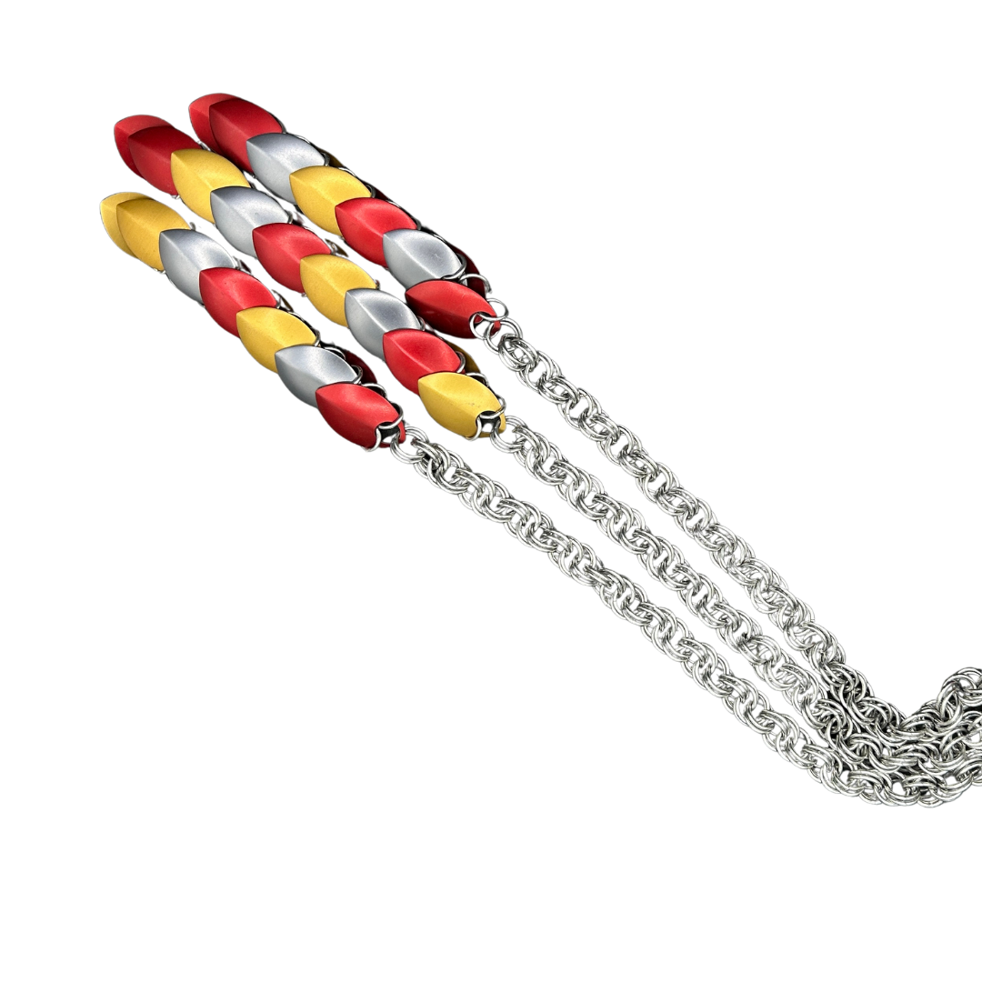 ElectroScale Flogger (Red, Gold & Silver Edition) – The Dungeon Store