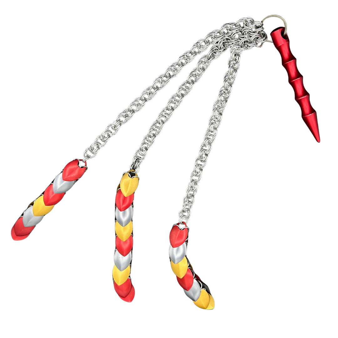 ElectroScale Flogger (Red, Gold & Silver Edition) – The Dungeon Store